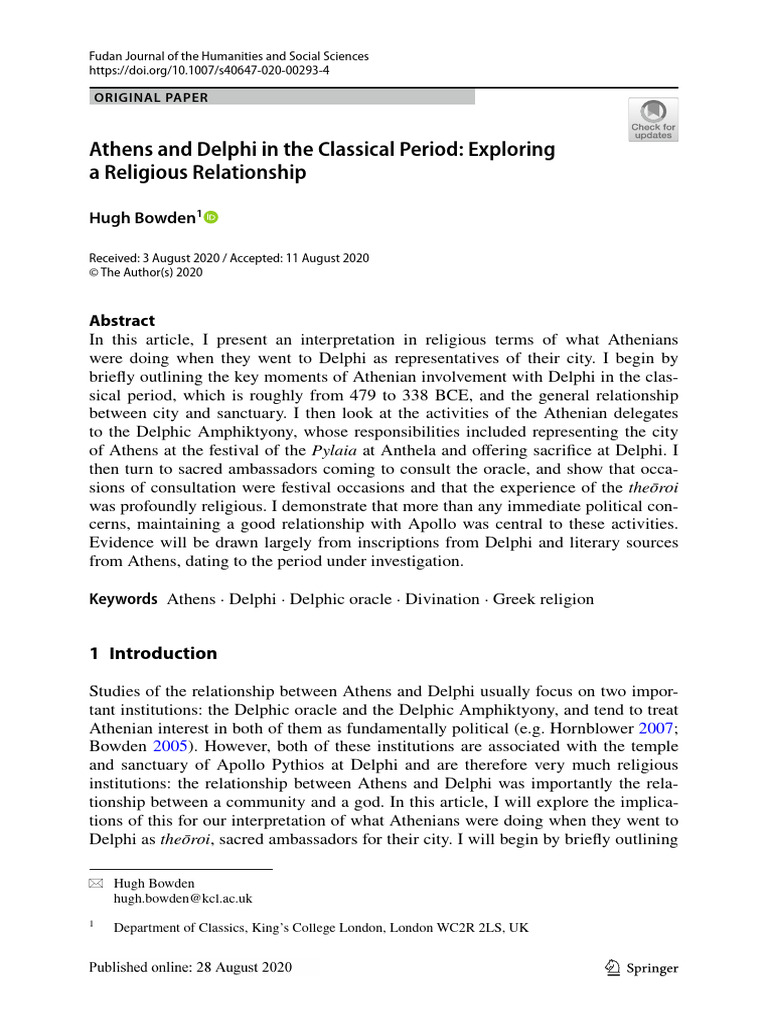 Athenian Religious Ties to Delphi | PDF | Delphi | Apollo