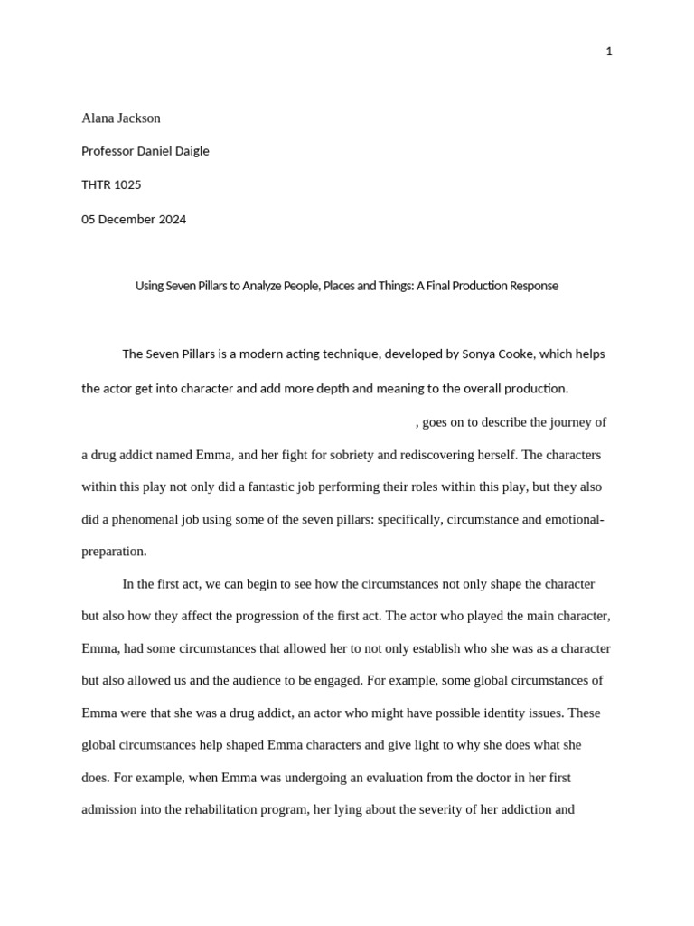 Final Production Response Theater | PDF | Emotions | Motivation