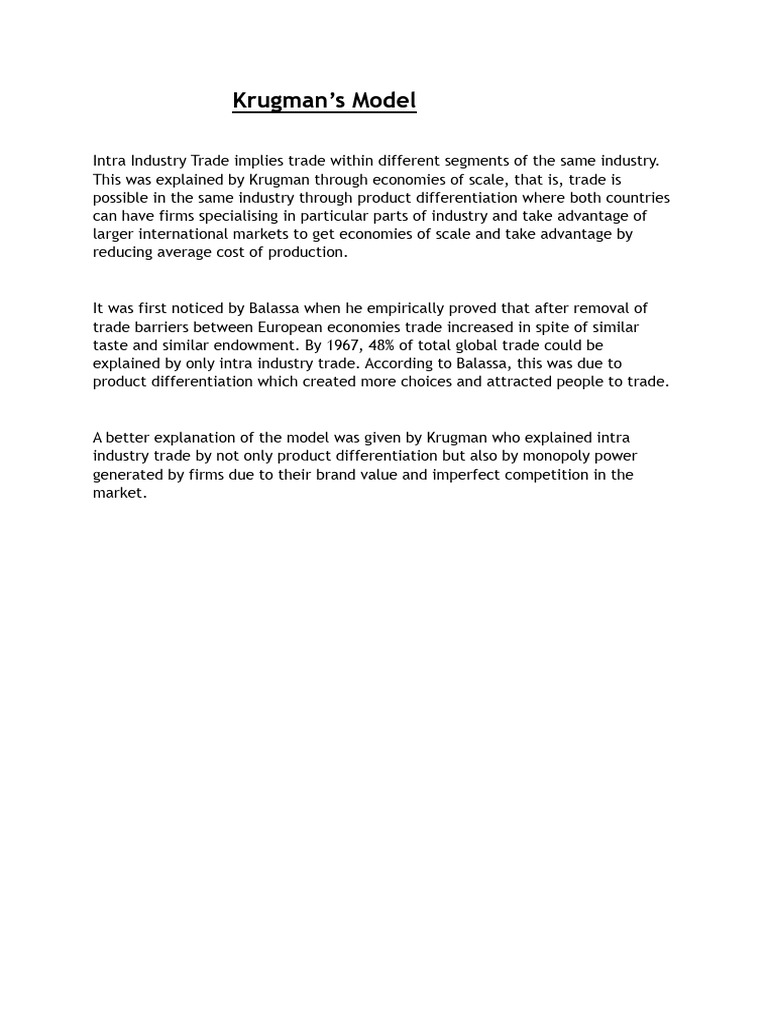 Krugman | PDF | Market (Economics) | Economies Of Scale