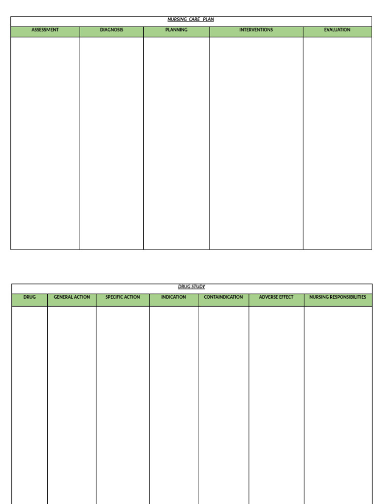 Drug Study & NCP Format | PDF