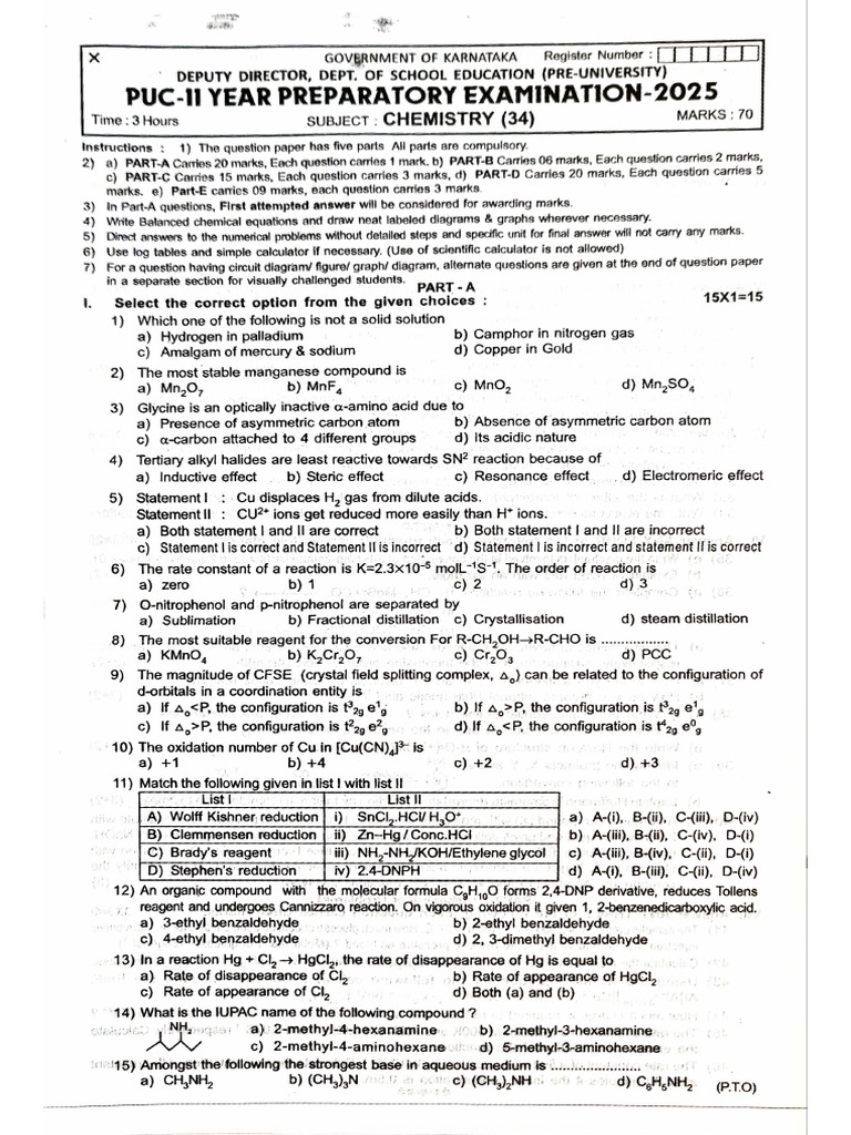 Bidar district pu2 chemistry | PDF
