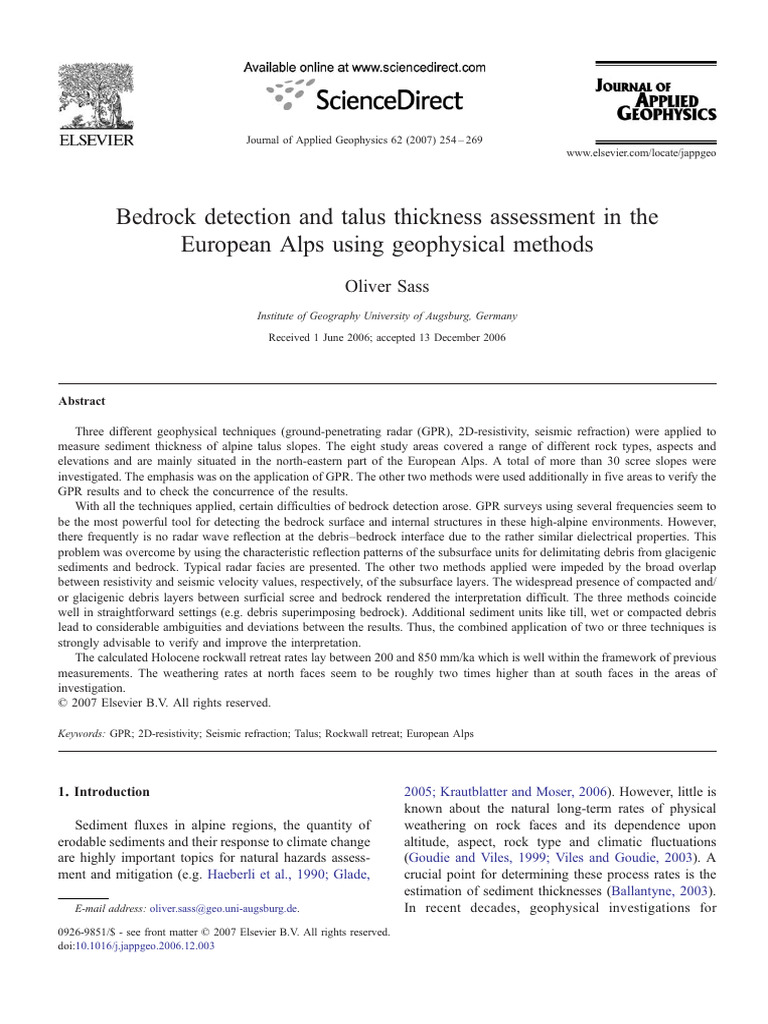 Bedrock detection | PDF | Glacier | Geophysics