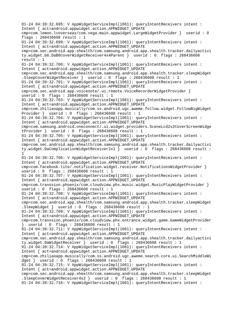 Appwidget History Log1 | PDF