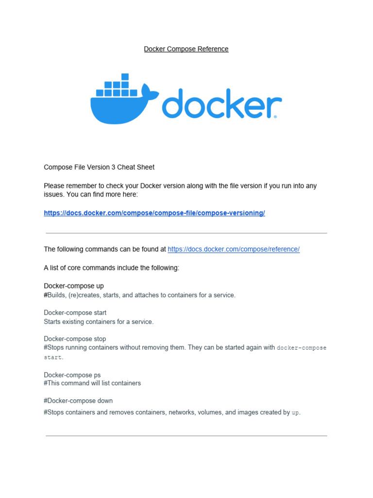 Docker+Compose+Commands | PDF