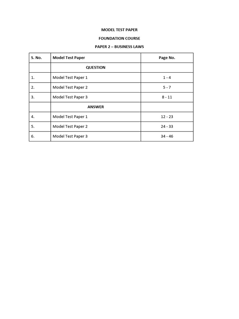 Business Laws Model Test Paper 2 | PDF | Partnership | Limited ...