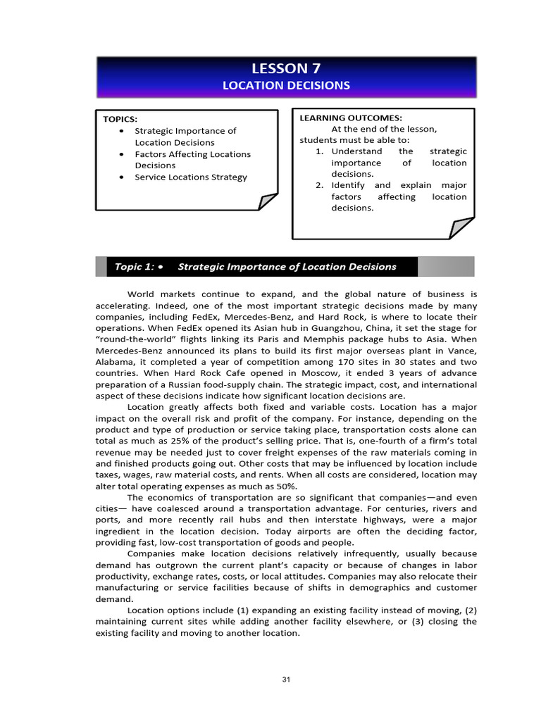OM TQM Lesson-7.docx | PDF | Labour Economics | Supply Chain