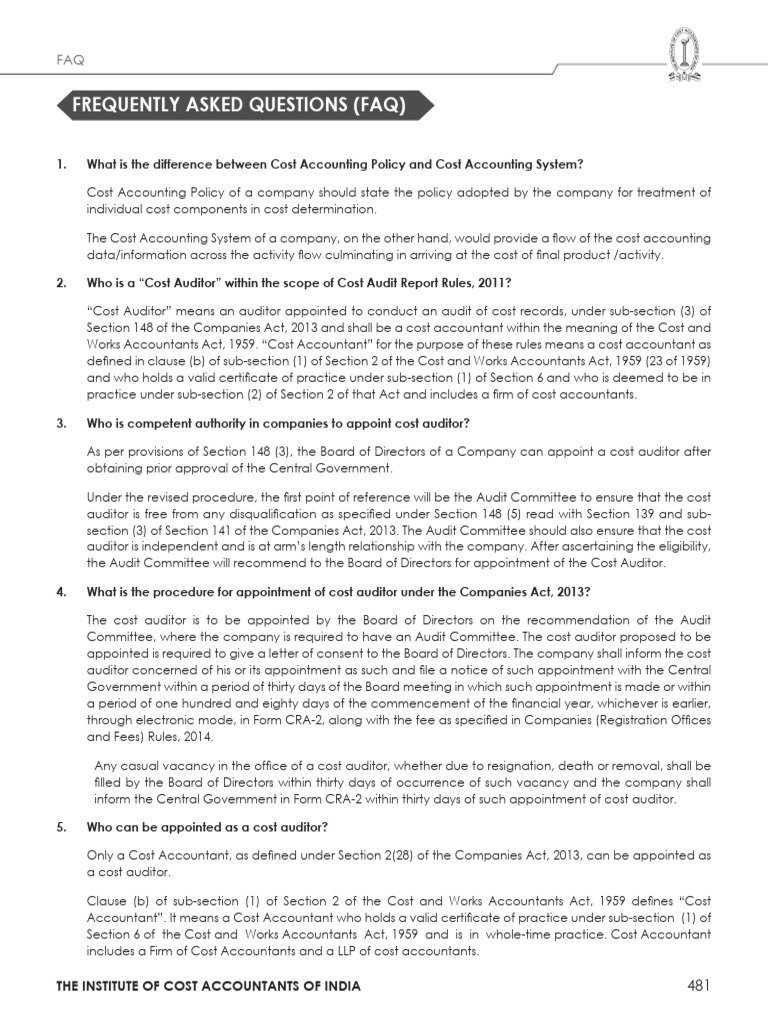 CMA - FAQ -1 | PDF | Audit | Limited Liability Partnership