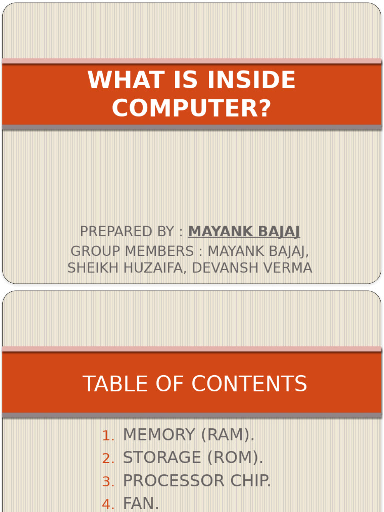 What Is Inside Computer... by Mayank Bajaj | PDF