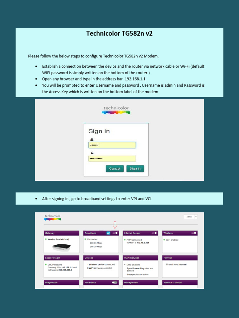 Technicolor TG582n v2 | PDF