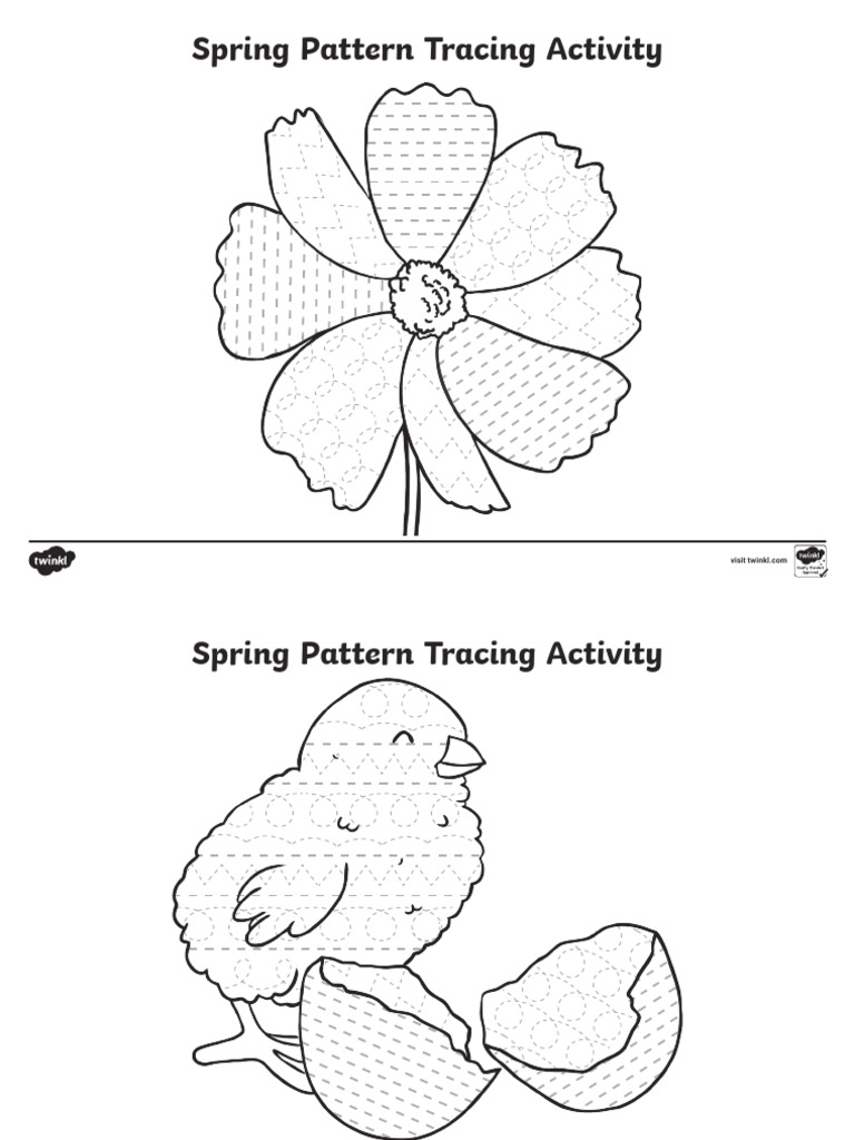 T TP 2549186 Spring Themed Pattern Tracing Activities Ver 5 | PDF
