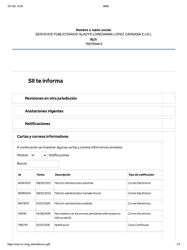 SII Termino de Giro | PDF
