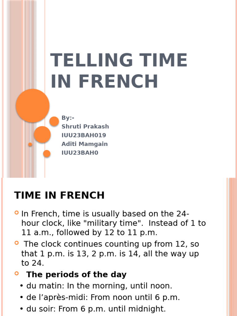 French Time-Telling Guide | PDF | Grammatical Number | Syntactic ...