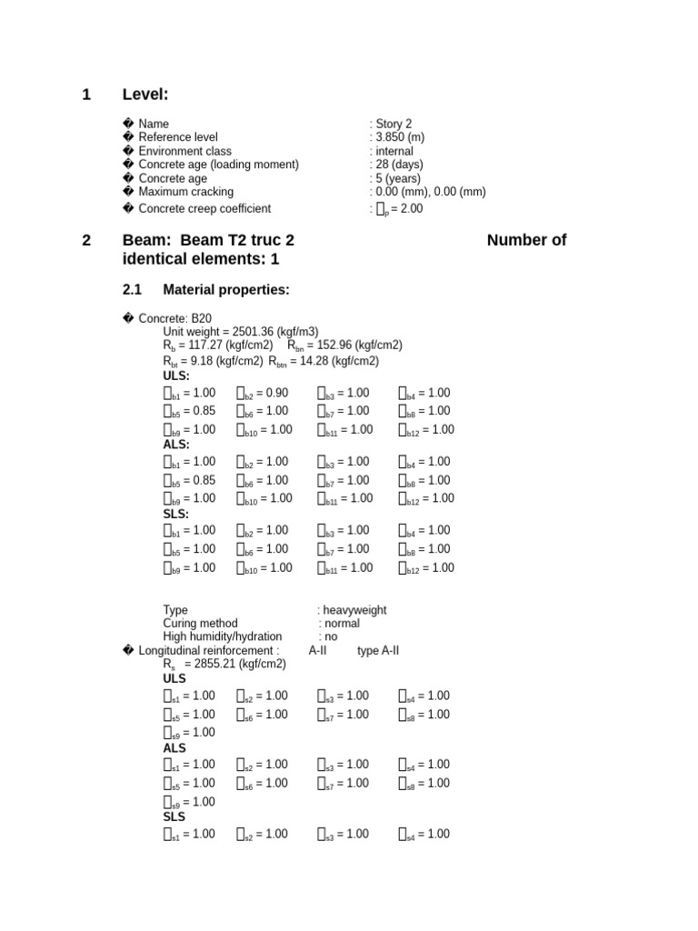 Beam T2 truc 2 | PDF | Concrete | Materials