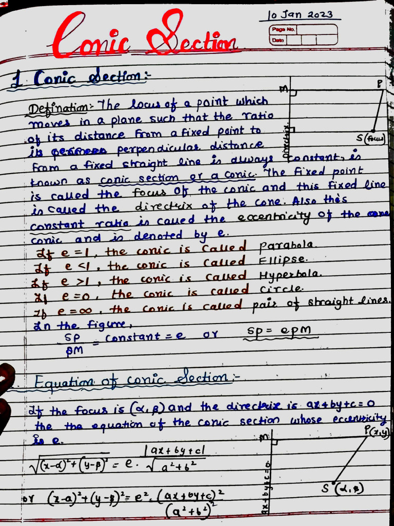 Conic Section & Parabola AG SIR | PDF