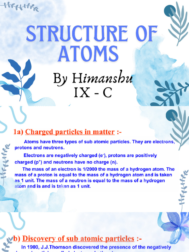Structure of Atoms | PDF