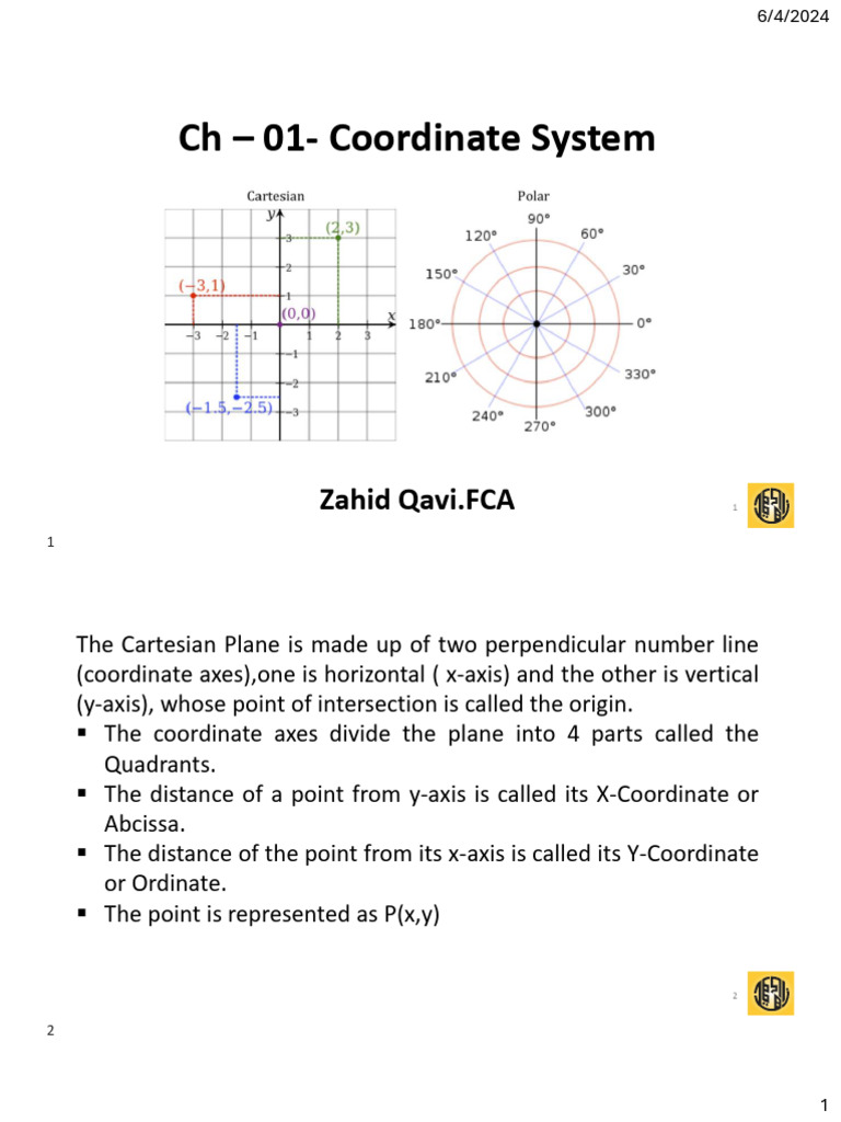 Complete QM (Math) Slides notes | PDF | Cartesian Coordinate System | Slope
