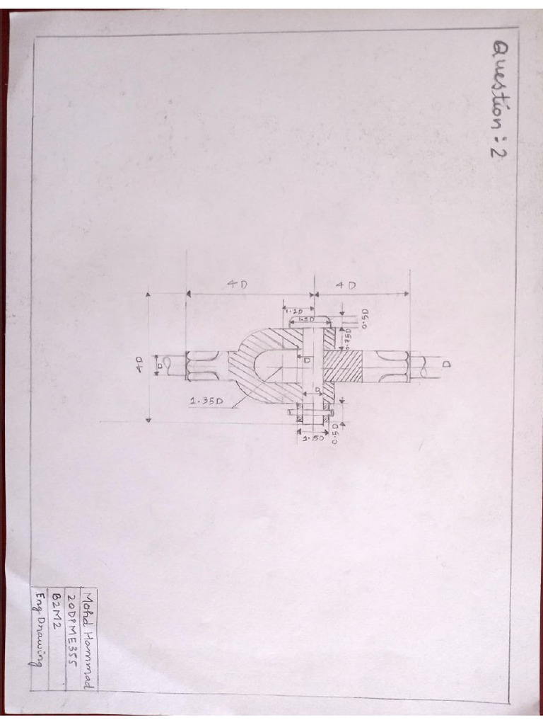 20DPME355, Mohd Hammad, Eng Drawing | PDF