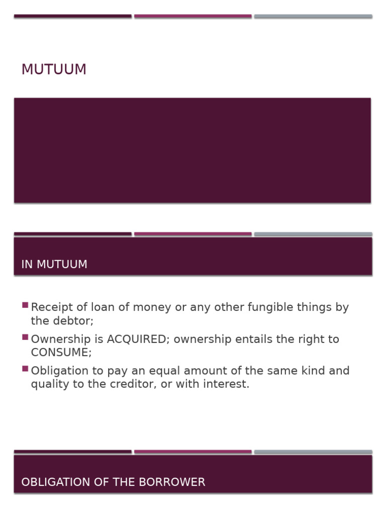 Understanding Contracts: Mutuum, Pledge, Mortgage | PDF | Mortgage Law ...