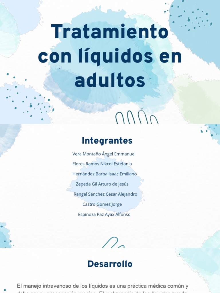 tratamiento con liquidos en adultos | PDF | Medicina CLINICA ...