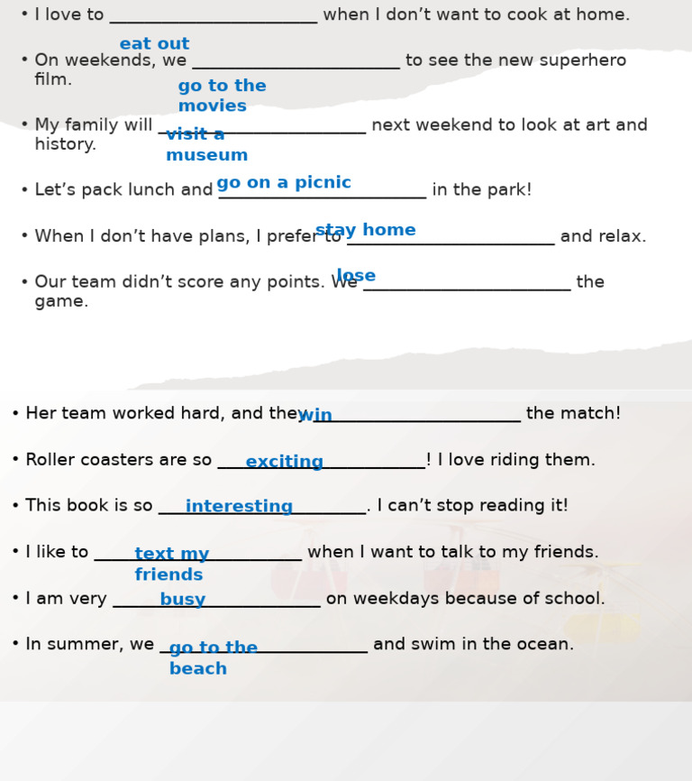 Fun Weekend Activities and Hobbies | PDF