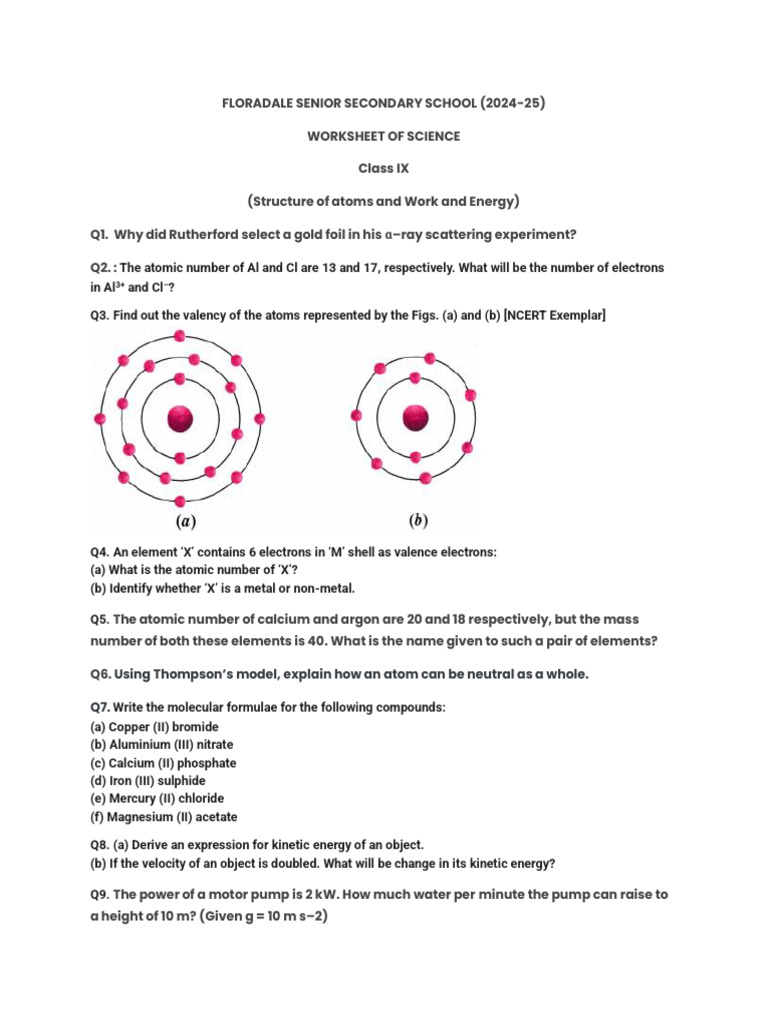 Worksheet of Science 03012025 110620 | PDF | Force | Velocity