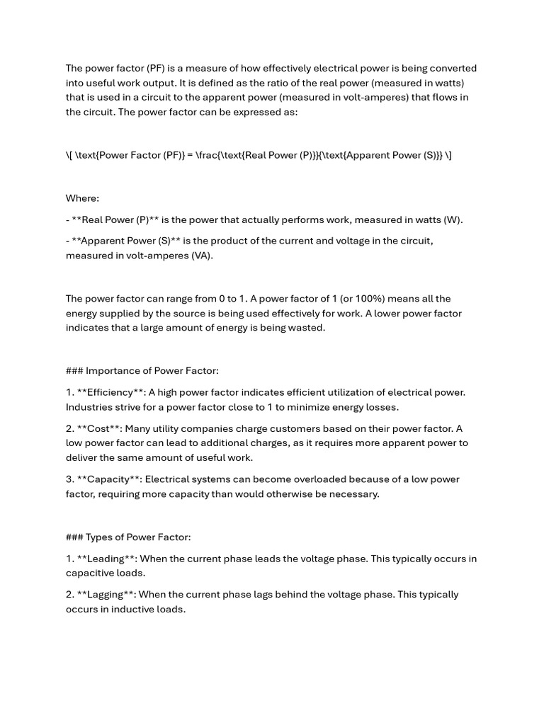 Power Factor | PDF