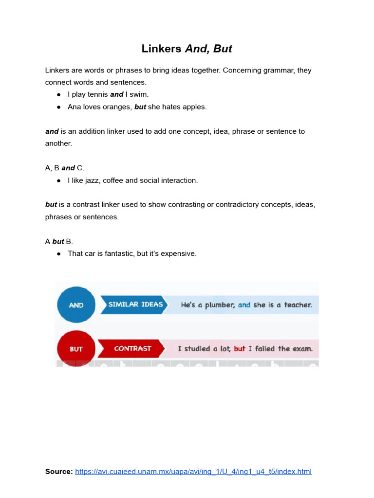 Linkers And, But | PDF