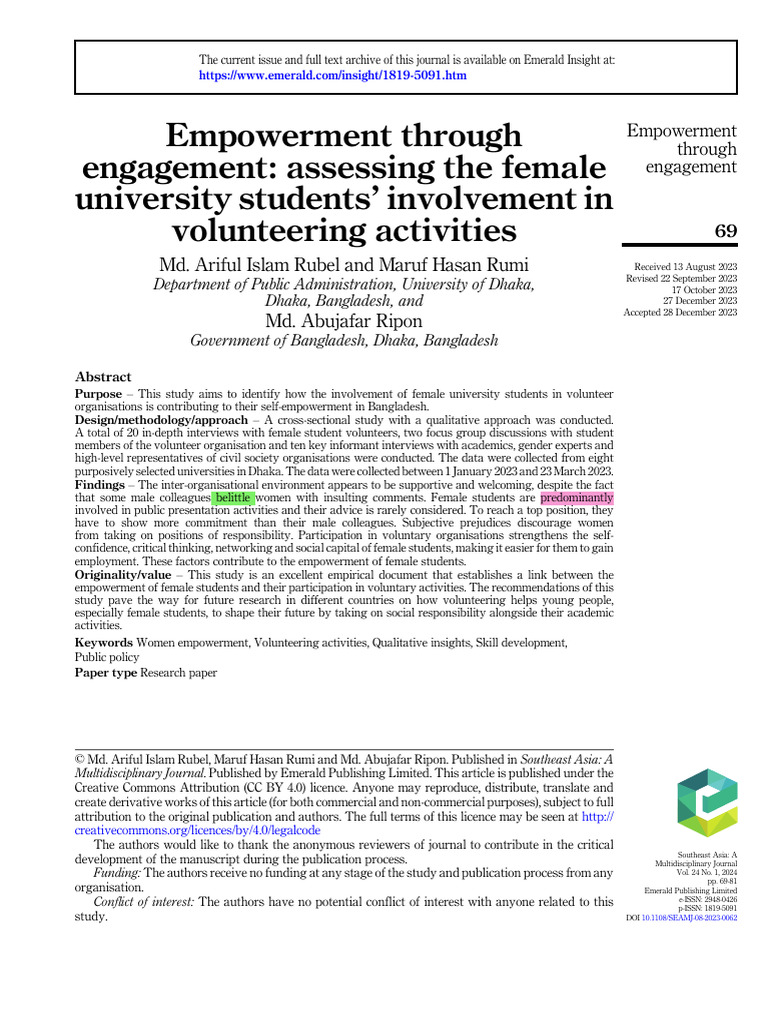(Theoretical Framework) Empowerment Through Engagement | PDF ...
