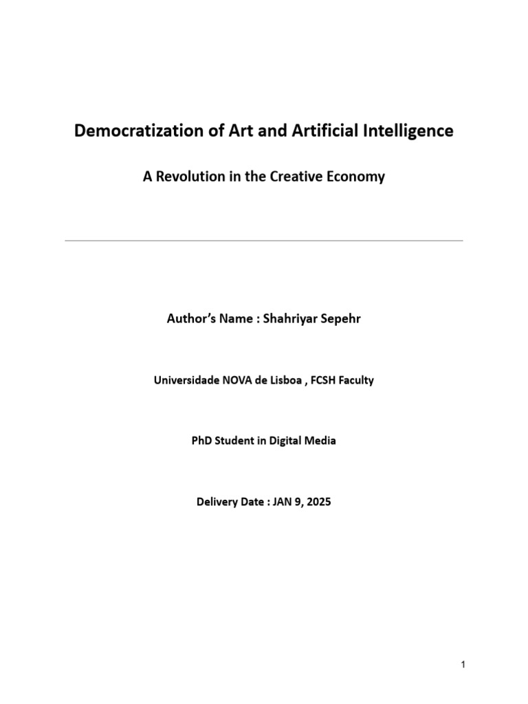 Democratization of Art and Artificial Intelligence | PDF | Machine Learning | Artificial ...