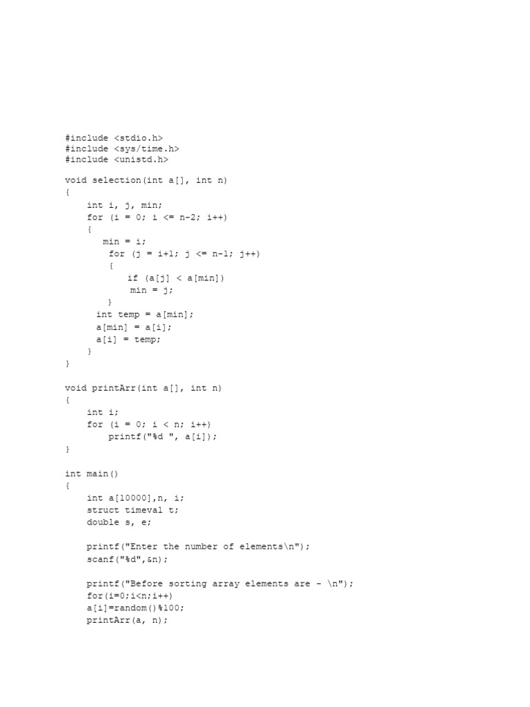 9.selsort and 10.quicksort programs | PDF | Integer (Computer Science) | Computer Science