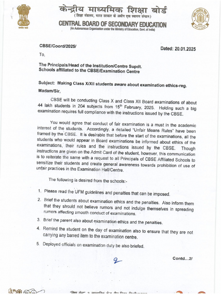 Making Examination Class X XII 23012025 | PDF