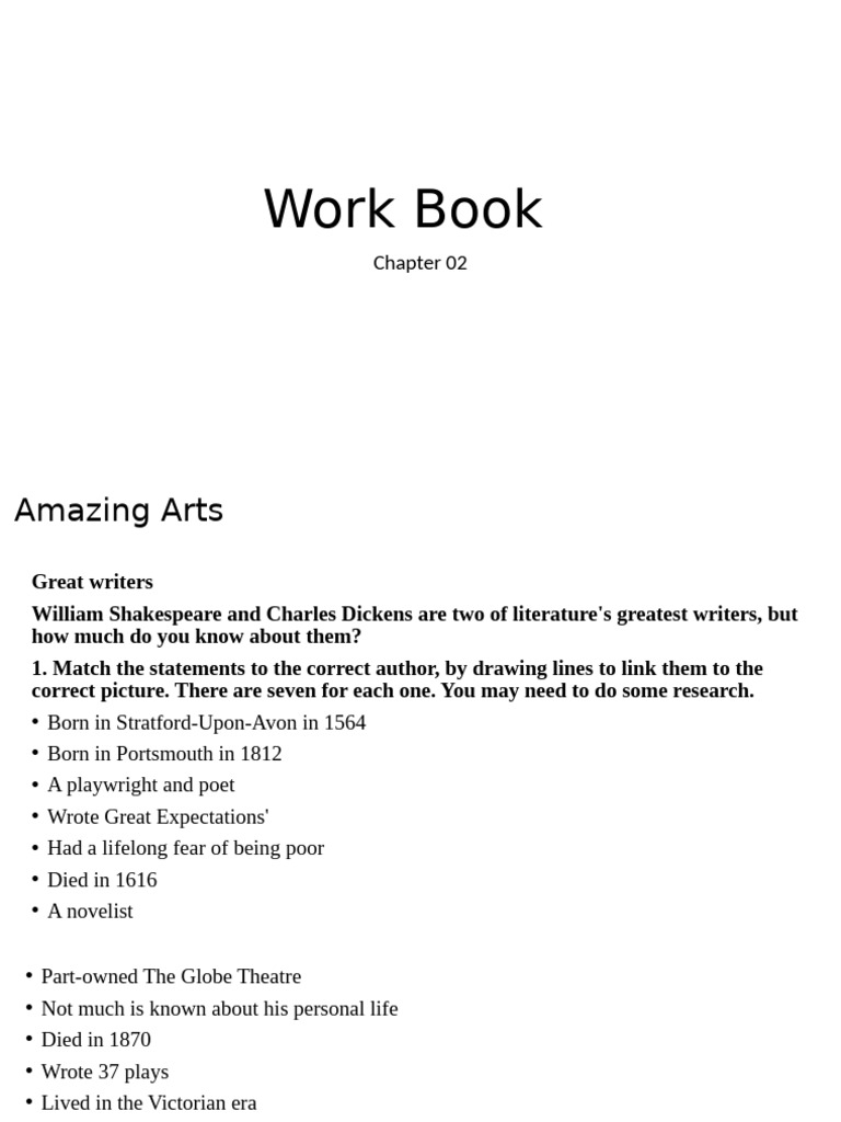 Work Book ch 2 | PDF | William Shakespeare | Pip (South Park)