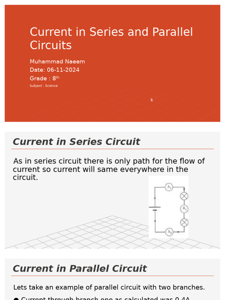 Current in Parallel Circuit | PDF | 3 D Computer Graphics | Series And ...