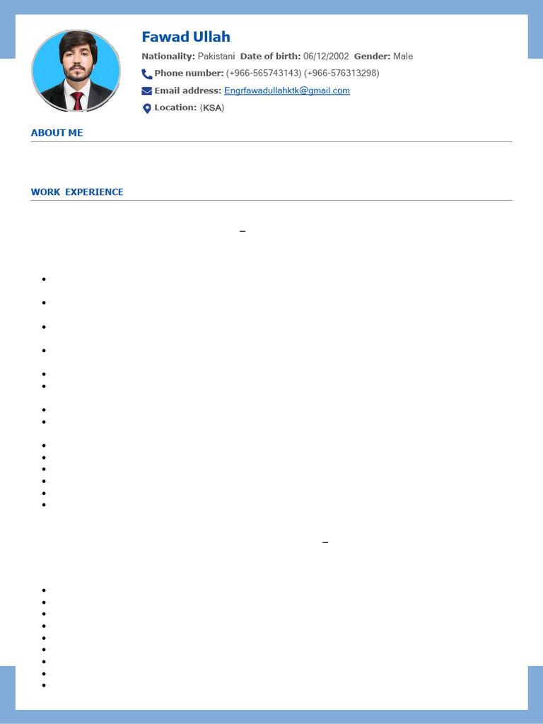 Engr Fawad Cv | PDF | Occupational Safety And Health | Safety