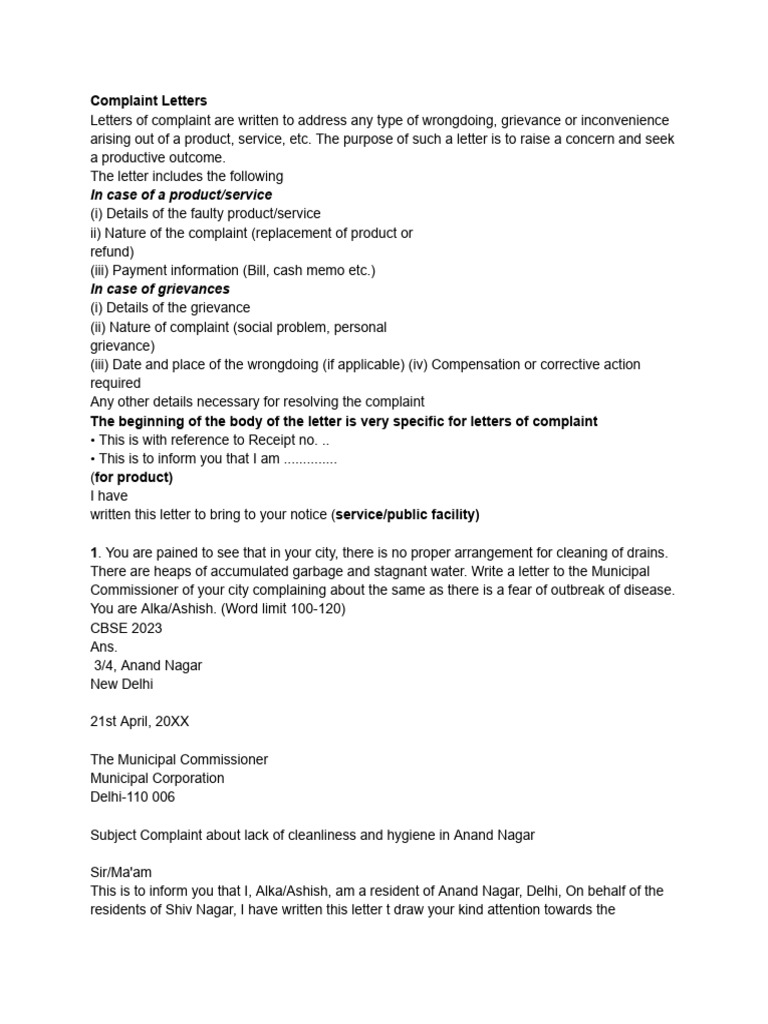 How to Write Effective Complaint Letters | PDF