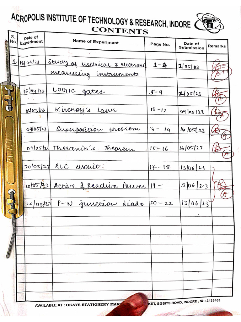 BEEE Lab File RGPV 1st Year | PDF