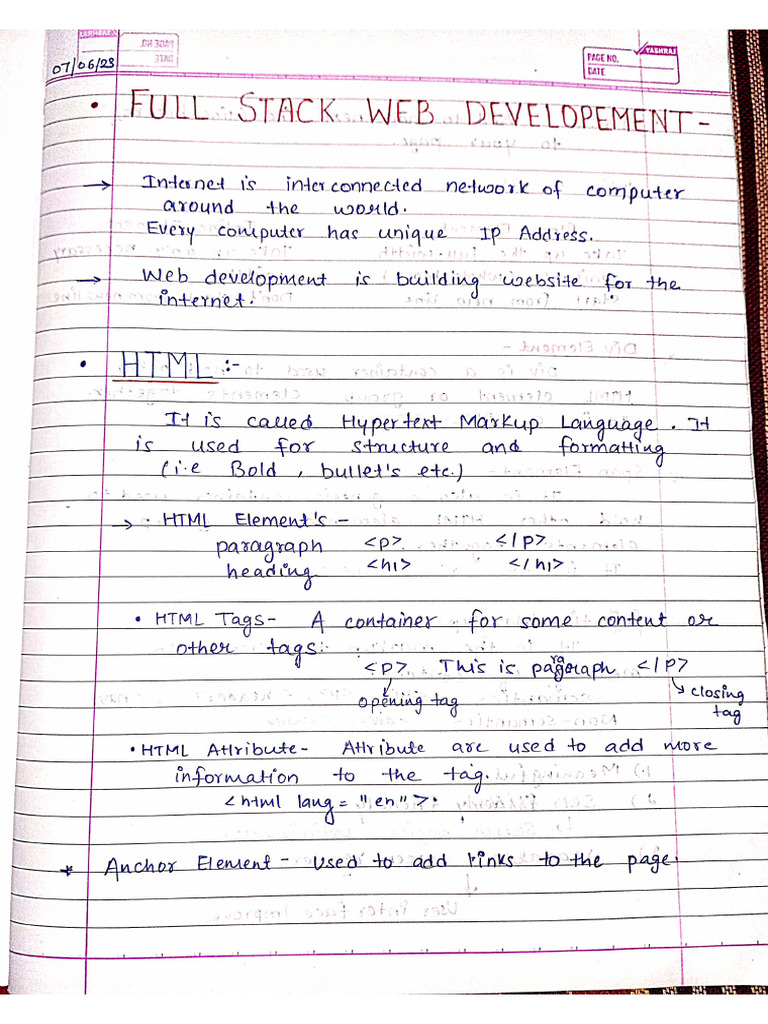 HTML CSS JS Notes On Web Devlopment | PDF