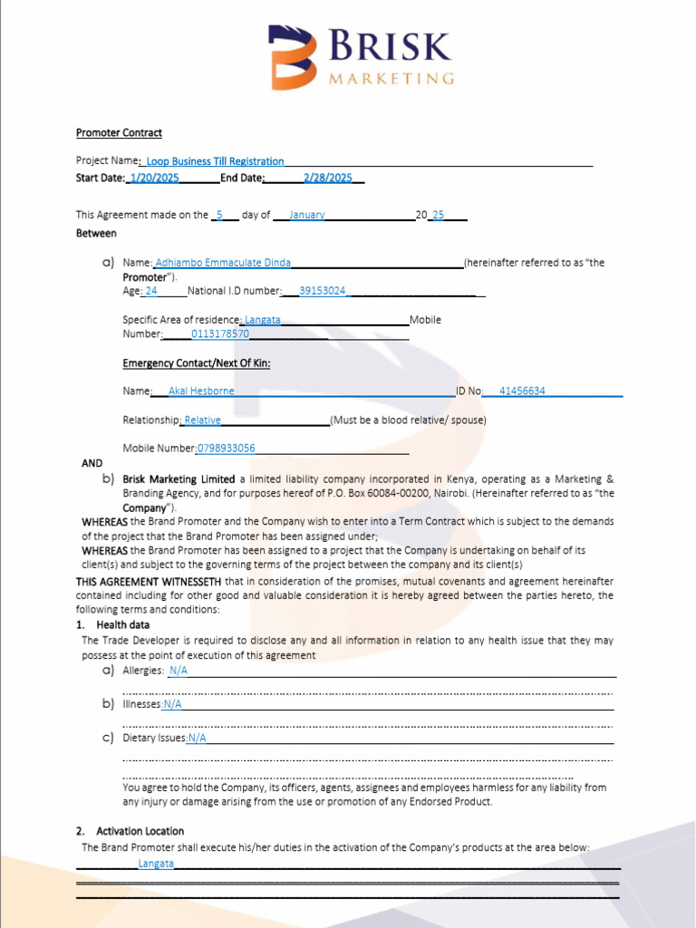 Ncba Loop Agent New Contract 20th Jan | PDF | Employment | Business Law