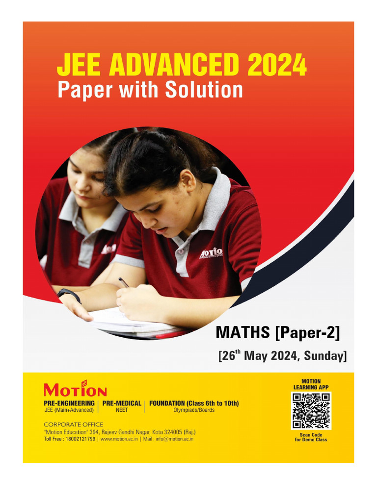 jee adv 2024 sol maths | PDF | Mathematics | Elementary Mathematics