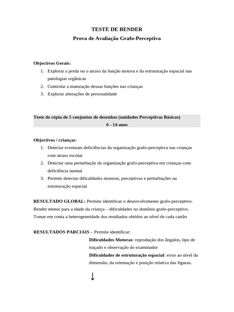 Teste de Bender | PDF