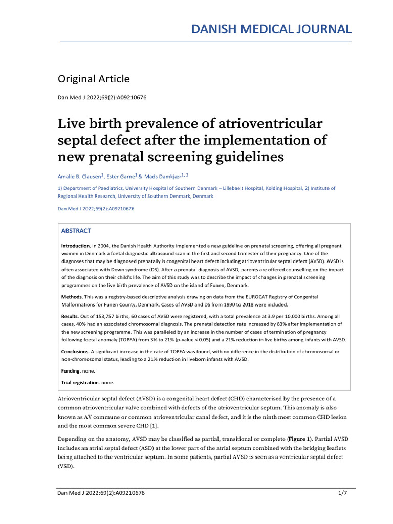 Avsd 2 | PDF | Diseases And Disorders | Clinical Medicine
