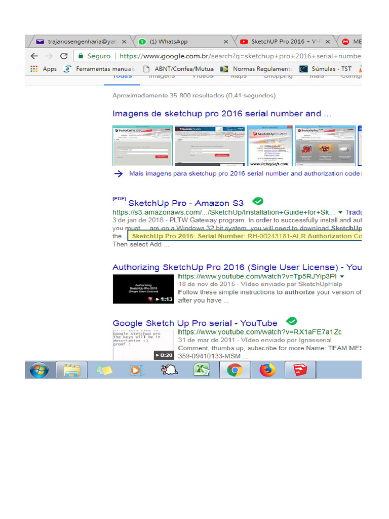 Número de Série e Código de Acesso SKETCHUP PRO 2016 | PDF