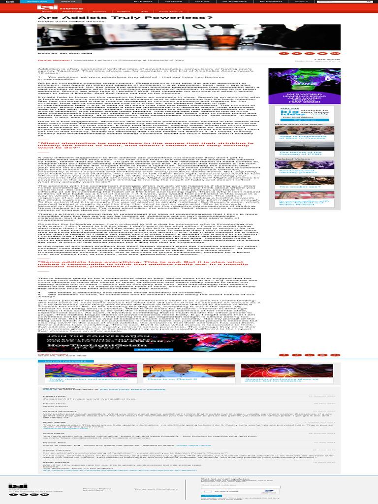 Addiction: Powerlessness Explored | PDF | Twelve Step Program