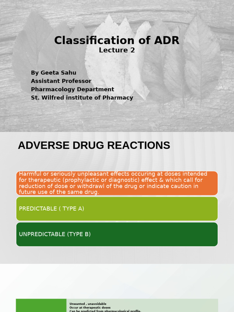 Classification of ADR | PDF | Pharmacovigilance | Allergy