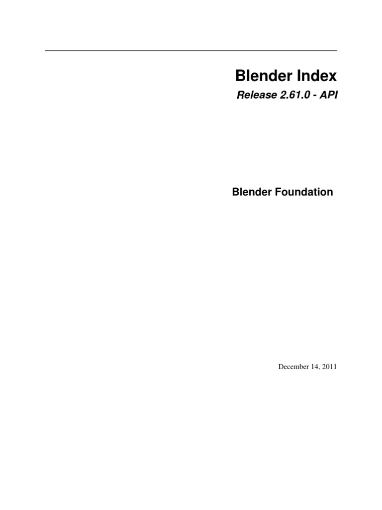 Blender Python Reference 2 61 Release | PDF | Scripting Language ... Blender Python Reference 2 61 Release | PDF | Scripting Language ...