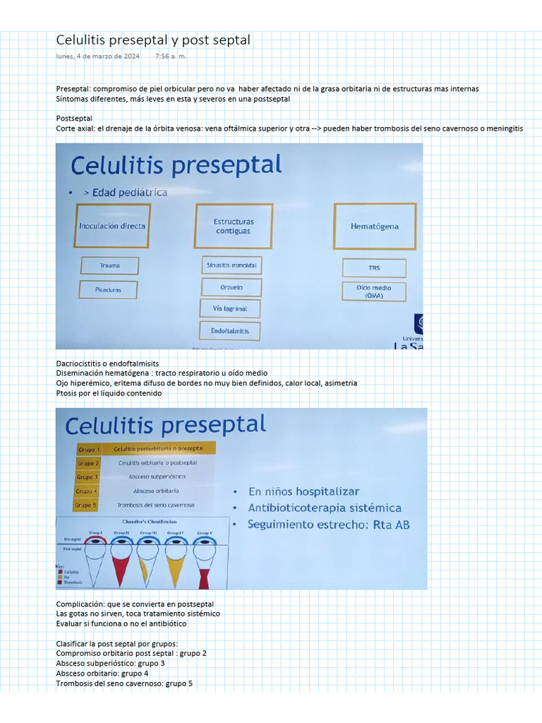 Celulitis Orbitaria: Diagnóstico y Manejo | PDF