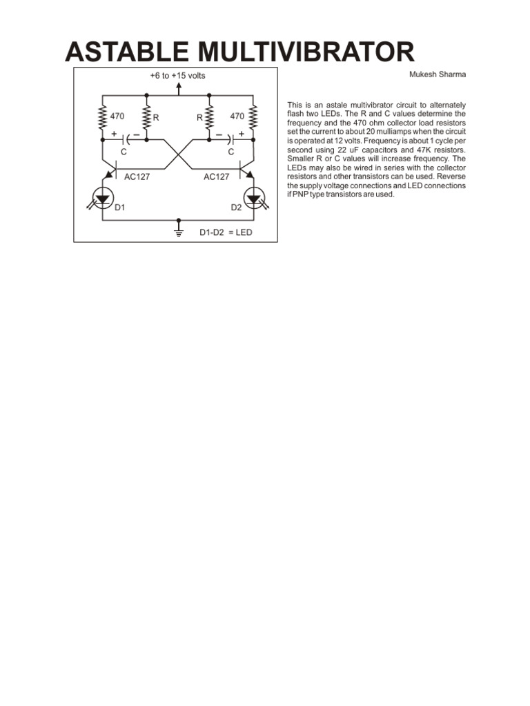 Astable Multivibrator | PDF