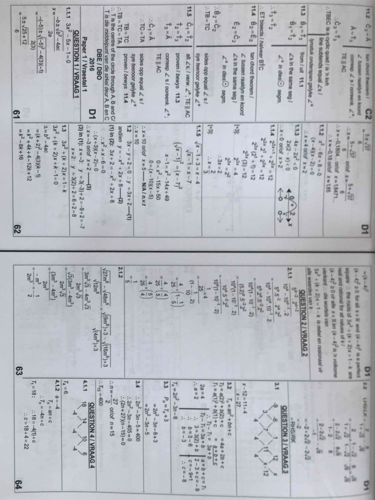 2016 Maths Nov Memo | PDF