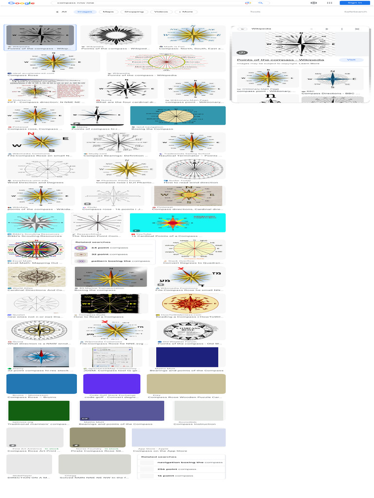 Compass NNW Nne - Google Search | PDF | Navigation