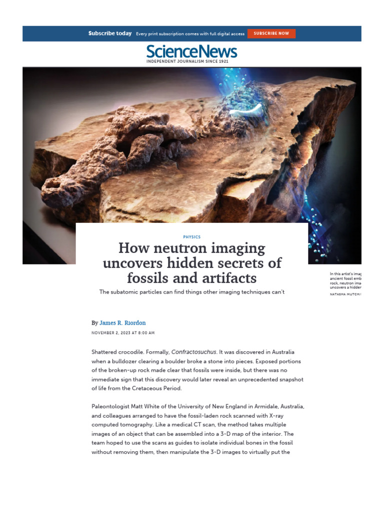 Neutron Imaging Reveals Ancient Fossils | PDF | Atoms | X Ray